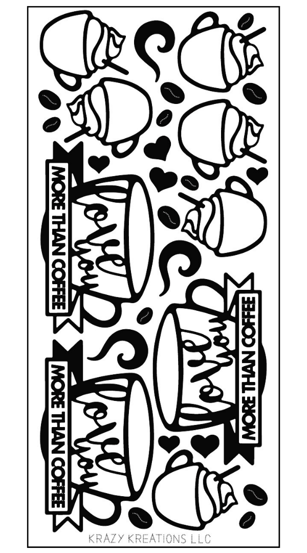 Coffee Medicine Outline Sticker - Krazy Kreations