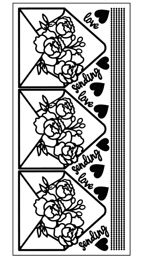 Large Flowers Outline Sticker - Krazy Kreations