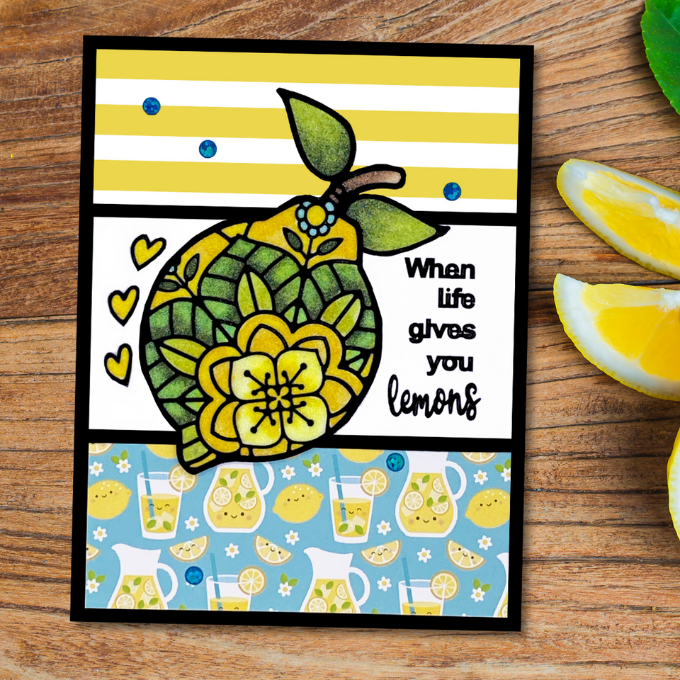Mandala Lemon Outline Sticker - Krazy Kreations