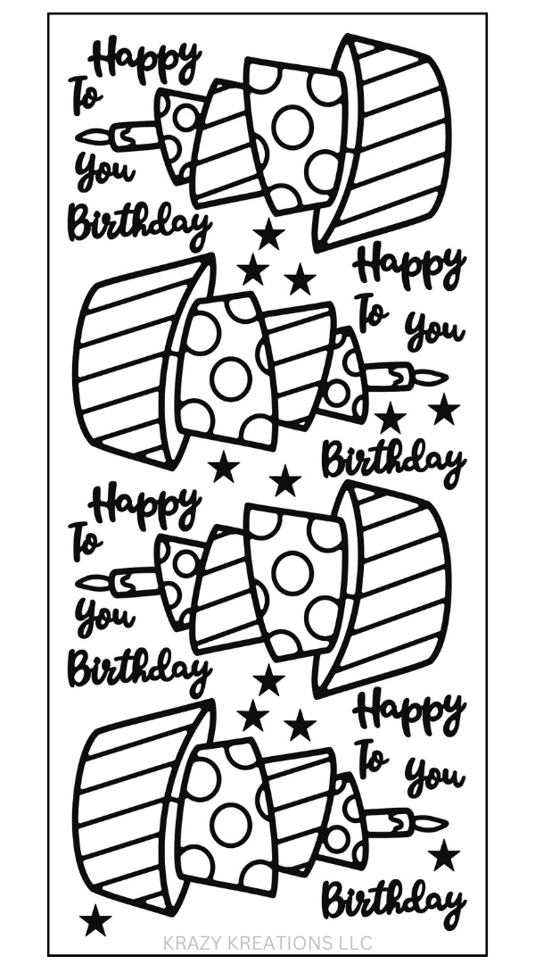Krazy Kreations | Birthday Presents Outline Sticker - Mini