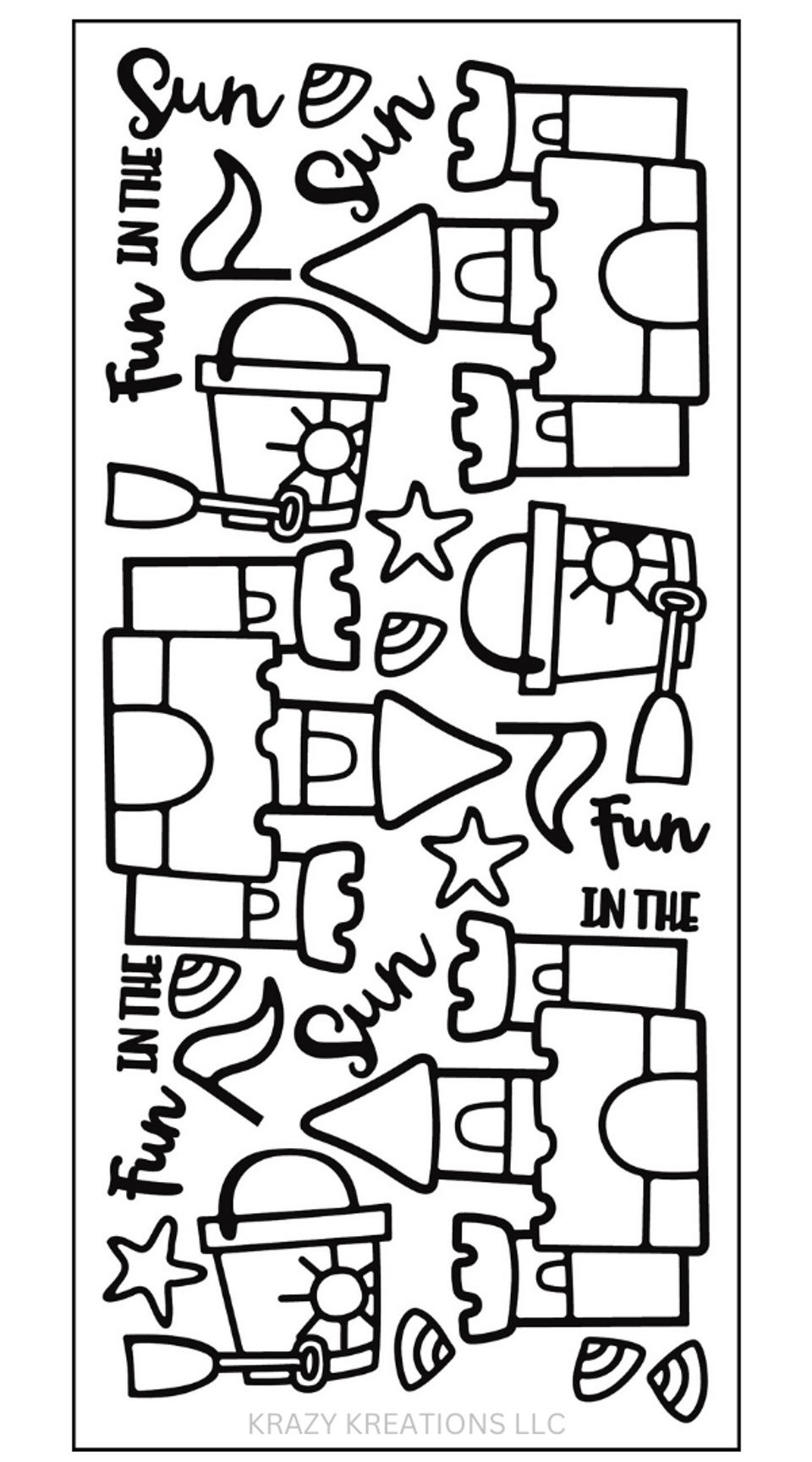 Krazy Kreations | Summer Fun Outline Sticker