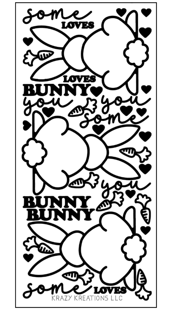 Bunnies Outline Sticker - Krazy Kreations