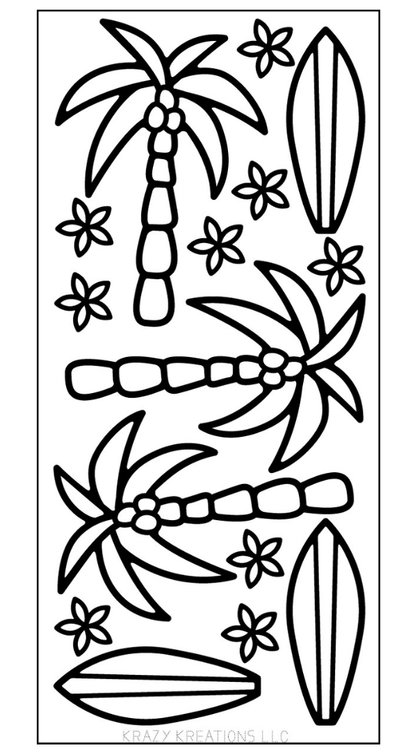 Krazy Kreations | Summer Fun Outline Sticker