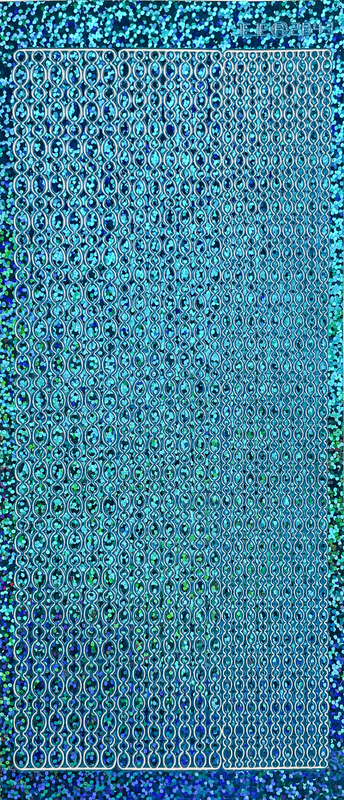 Chain Border Sticker, Holographic Light Blue - Krazy Kreations