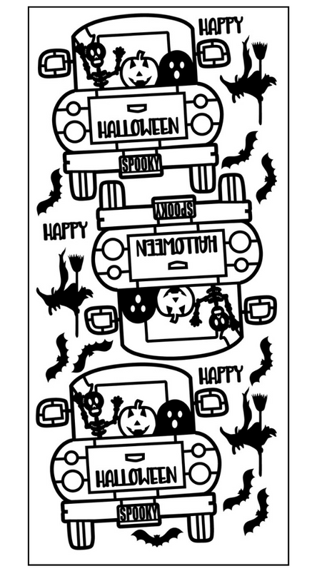 Spooky Truck Outline Sticker - Krazy Kreations