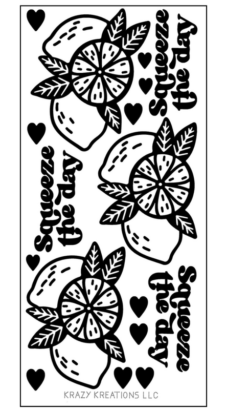 Squeeze the Day Outline Sticker - Krazy Kreations