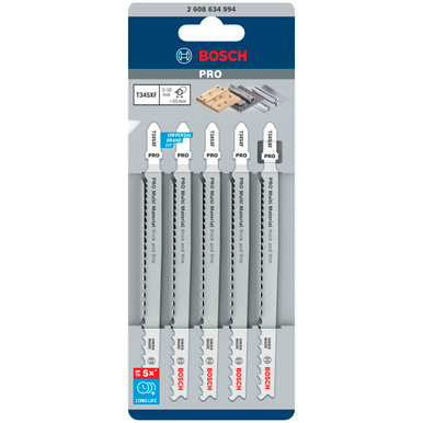 Bosch T345XF PRO Thick & Thin Multi-Material Jigsaw Blade 132mm (Pack ...