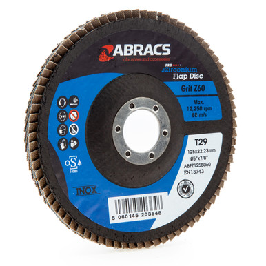 Abracs ABFZ125B060 Pro Zirconium Flap Disc 60 Grit × 125mm - Toolsaver