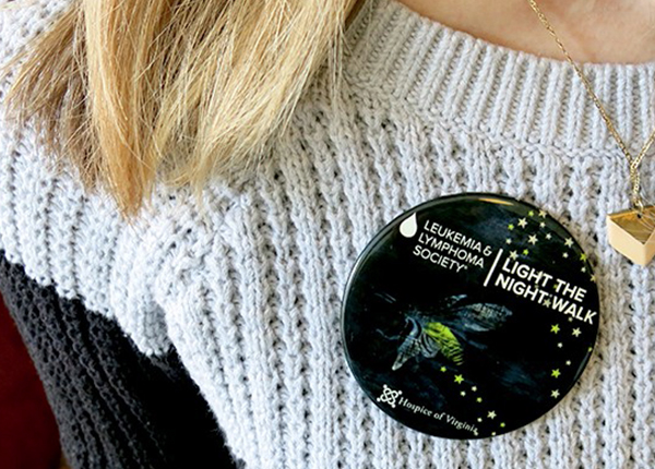 Glowing Custom Buttons for Light the Night Walk - Busy Beaver Button Co.