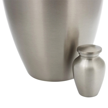 Simple Brass Keepsake Urn in Pewter