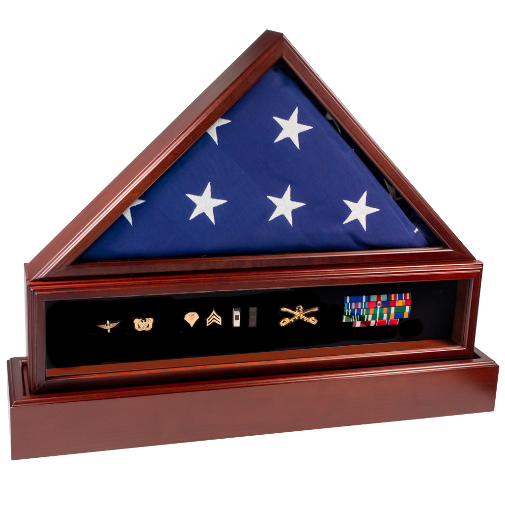 Flag Case, Display Case & Urn (Cherry) | Wooden Cremation Urns