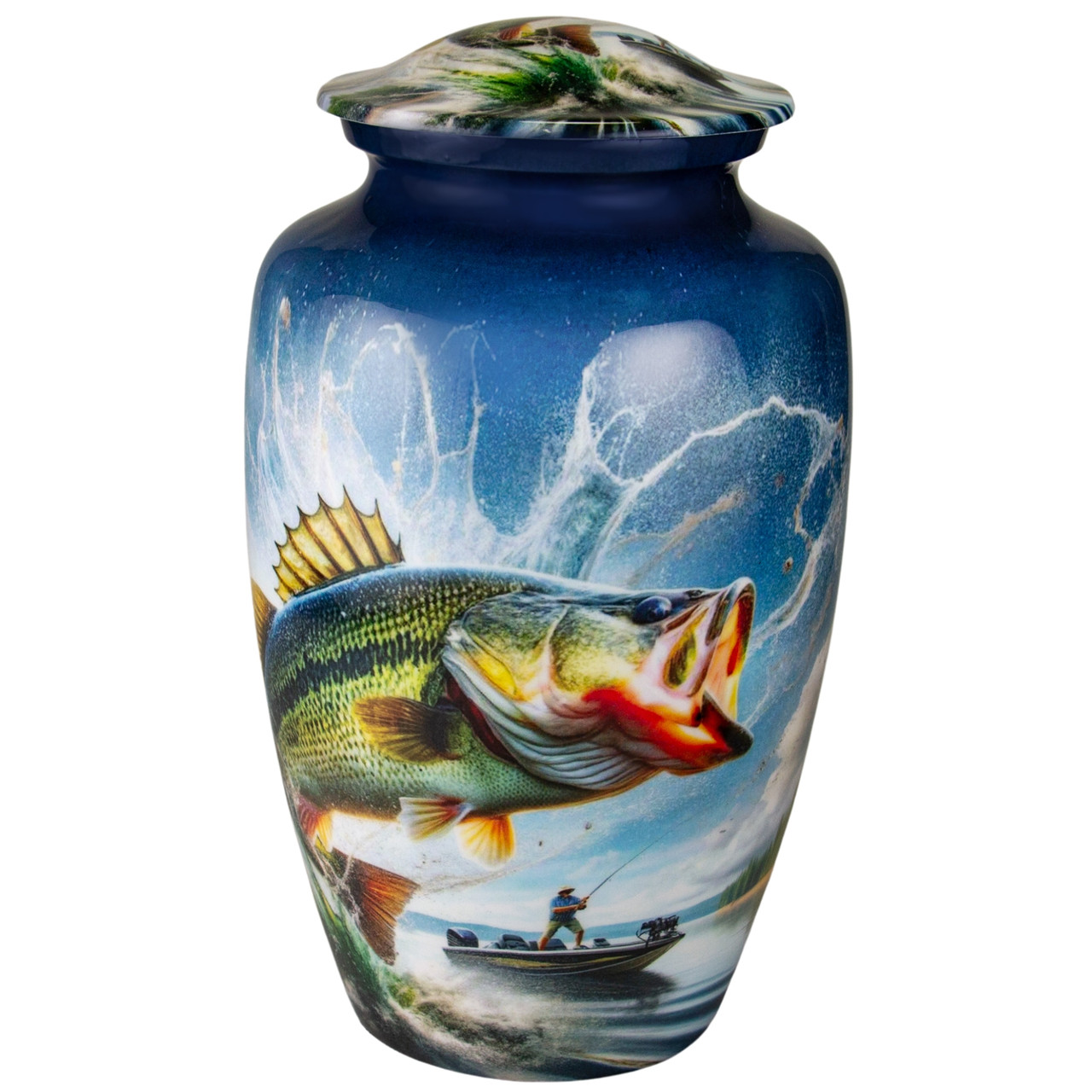 Gone Fishing Aluminum Urn | Adult Cremation Urn