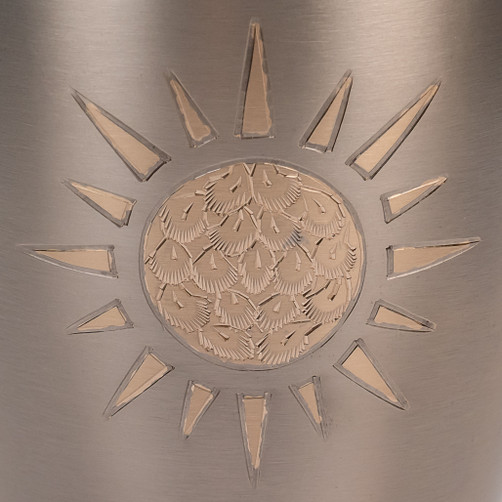Embossed Sun Brass Urn