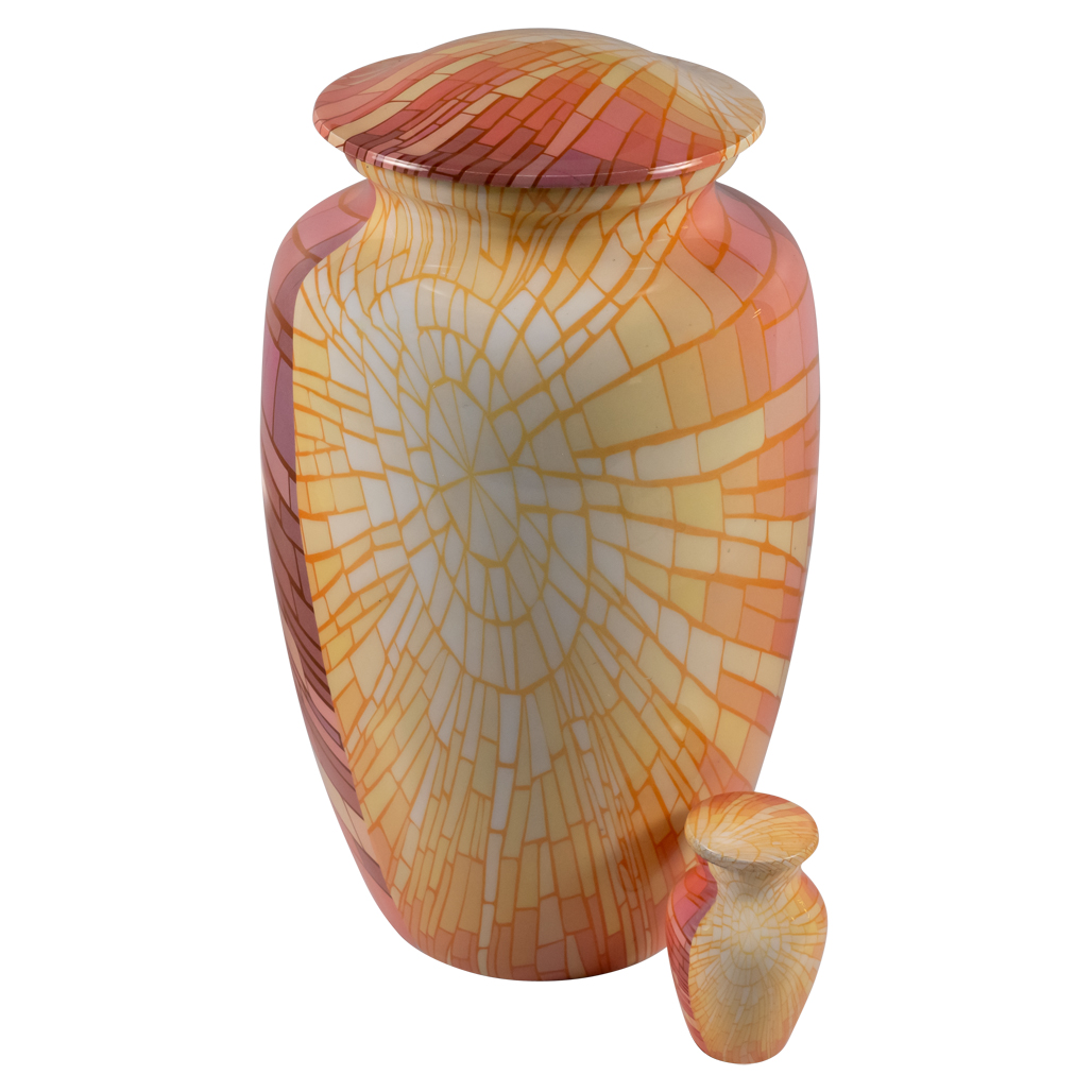 Sunburst Aluminum Cremation Urn