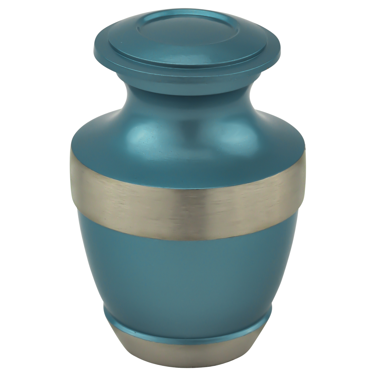 Adria Blue with Silver Keepsake Urn | Small & Mini Cremation Urns for Ashes
