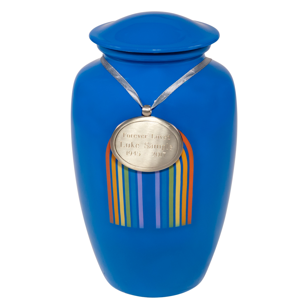 Bright Rainbow Aluminum Urn