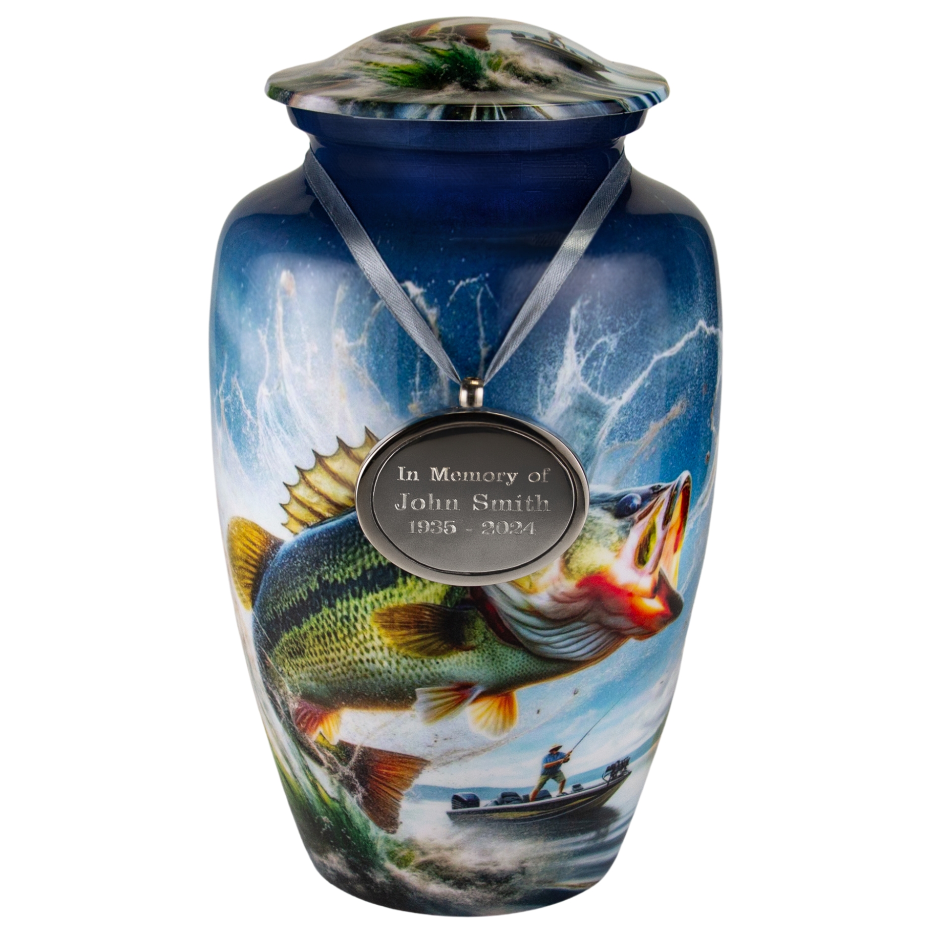Gone Fishing Aluminum Urn | Adult Cremation Urn