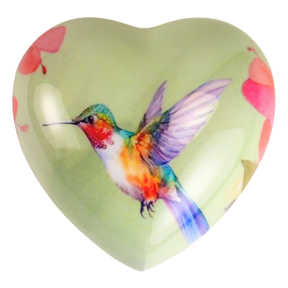 Hummingbird In Nature Heart Keepsake Urn