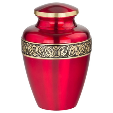 Ruby Red Brass Urn