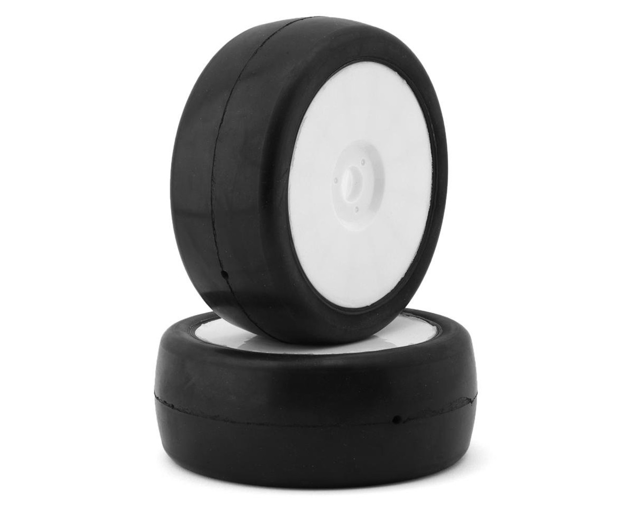 Raw Speed RC Slick 1/8 Buggy Pre-Mounted Tires (White) (2) (Super Soft) - Dynamic Performance R/C