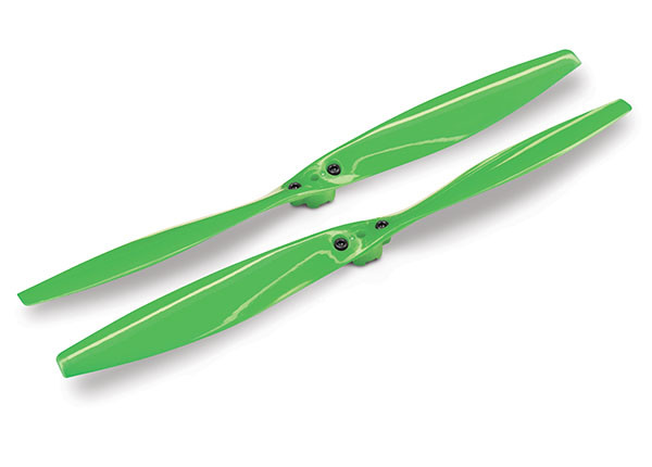 Rotor blade set, green (2) (with screws) - Dynamic Performance R/C