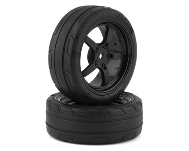 Kyosho Fazer Pre-Mounted TC Tire w/5-Spoke Racing Wheel (Black) (2 ...