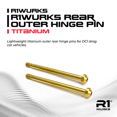 R1WURKS Rear Outer Hinge Pin, Titanium (Titanium Nitride Coated)