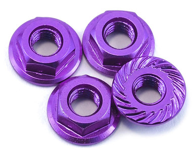 175RC Aluminum 4mm Serrated Wheel Nuts (Purple) - Dynamic Performance R/C
