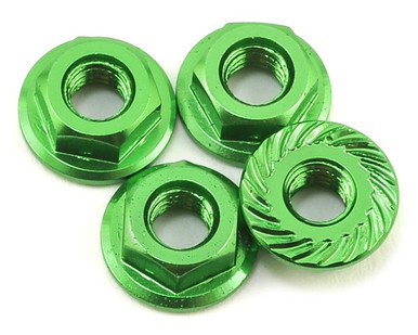 175RC Aluminum 4mm Serrated Wheel Nuts (Green) - Dynamic Performance R/C