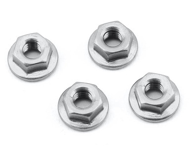 175RC Aluminum 4mm Serrated Wheel Nuts (Silver) - Dynamic Performance R/C