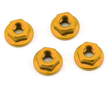175RC Aluminum 4mm Serrated Wheel Nuts (Gold) - Dynamic Performance R/C