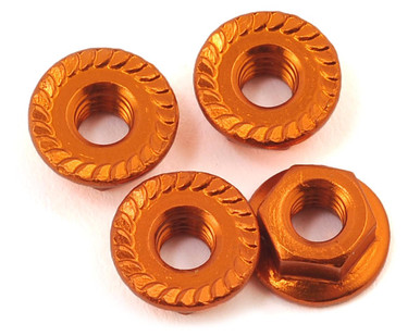 175RC Aluminum 4mm Serrated Wheel Nuts (Orange) - Dynamic Performance R/C