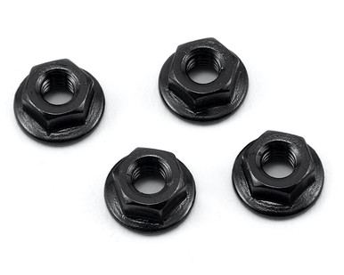 175RC Aluminum 4mm Serrated Wheel Nuts (Black) - Dynamic Performance R/C