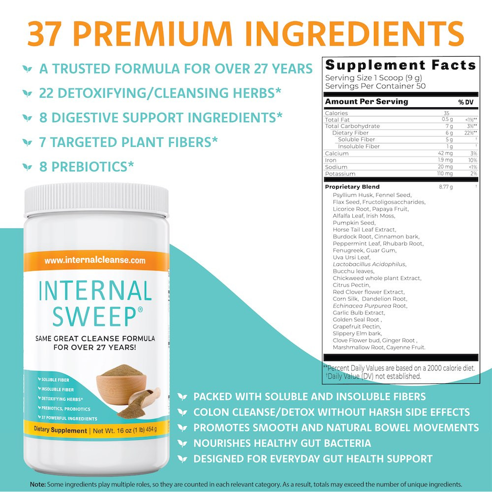 INTERNAL SWEEP™ - Colon Cleansing Fiber Powder, promotes regularity ...