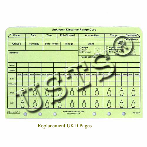 US Tactical Supply Sniper Data Book Replacement Pages - Triad Tactical Inc