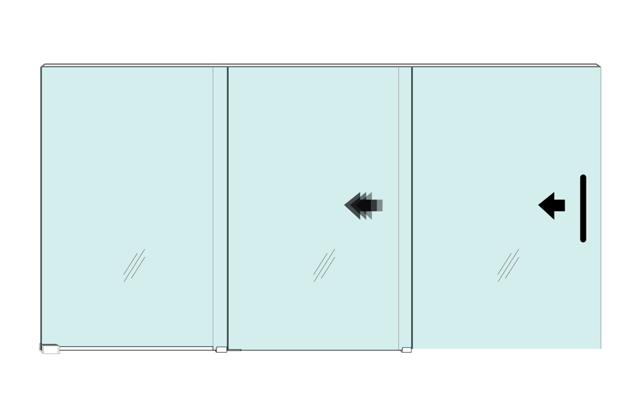 SLTEL1+2SINCON TELESCOPIC CONCEALED SINGLE SLIDING WITH 1 FIXED PANEL ...