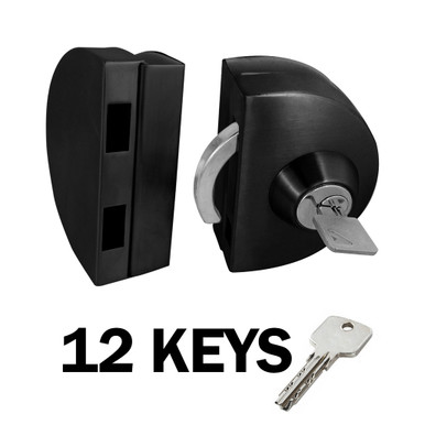 PL4A4BBL, Glass to Glass Single Lock without cut out, MATTE BLACK ...