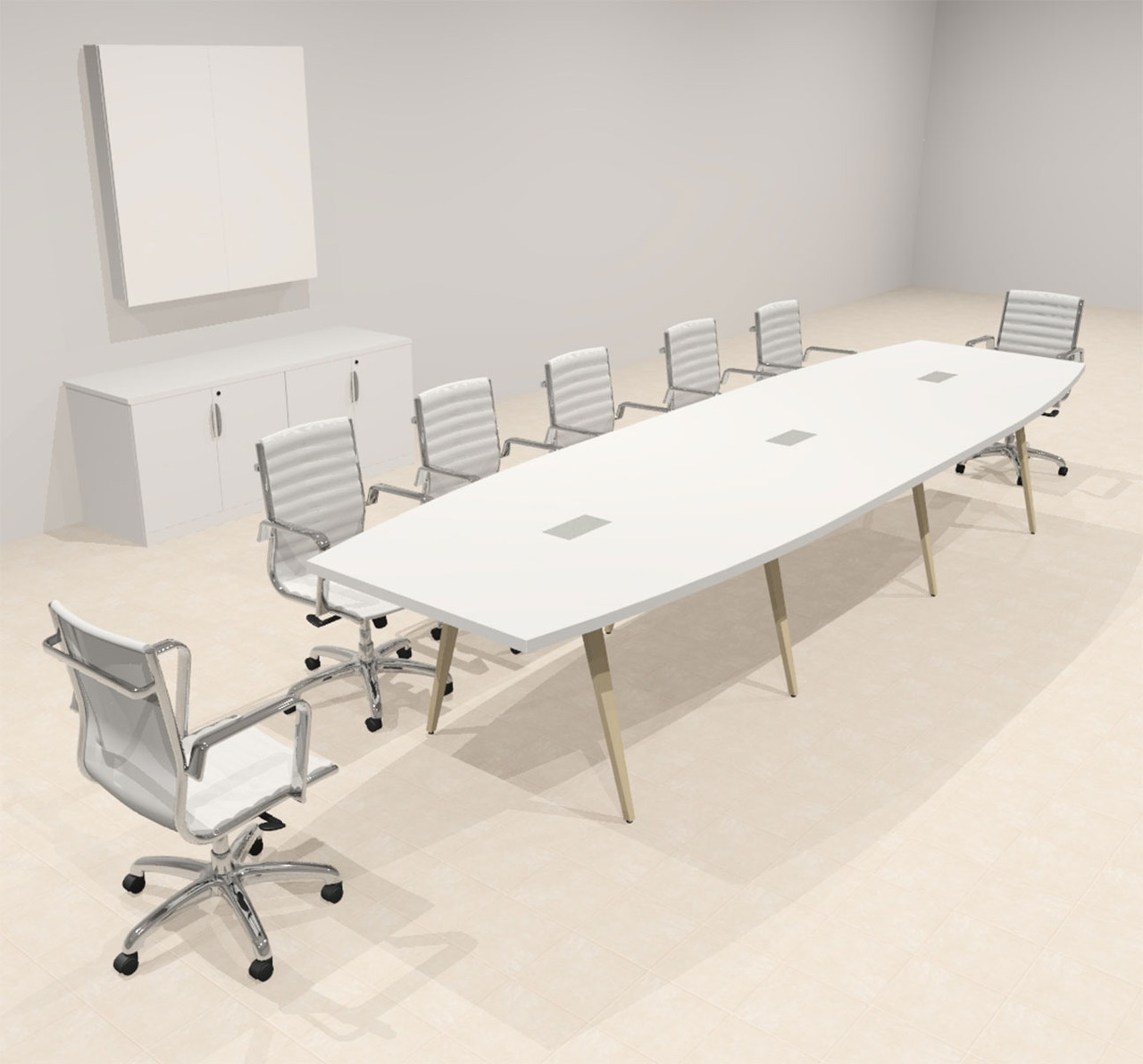 Modern Boat Shaped 14' Feet Conference Table, #OF-CON-C124 - color4office