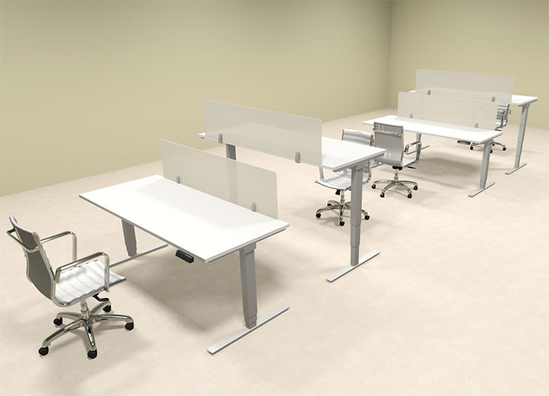 Four Persons Modern Power Adjustable Divider Workstation, #OF-CON-HP10 ...