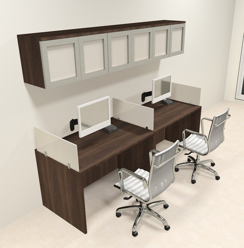 Two Person Modern Divider Office Workstation Desk Set, #CH-AMB-SP84 ...