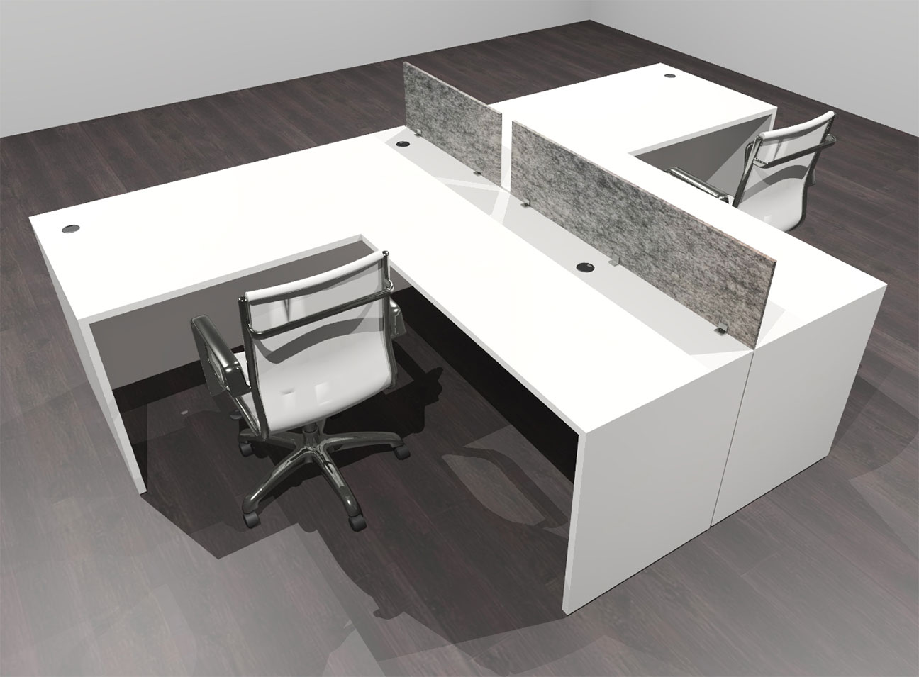 Desk Set Checks Four Person Modern Accoustic Divider Office