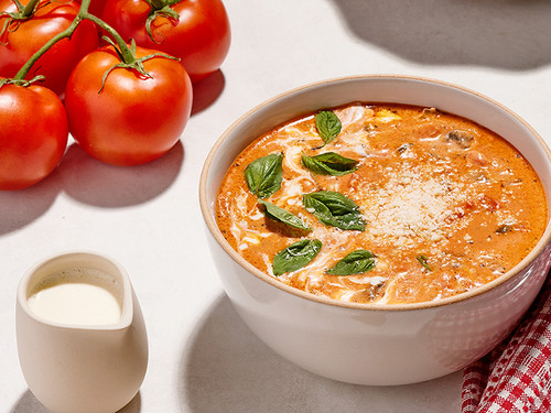 Bistro Tomato Bisque with Spinach and Orzo