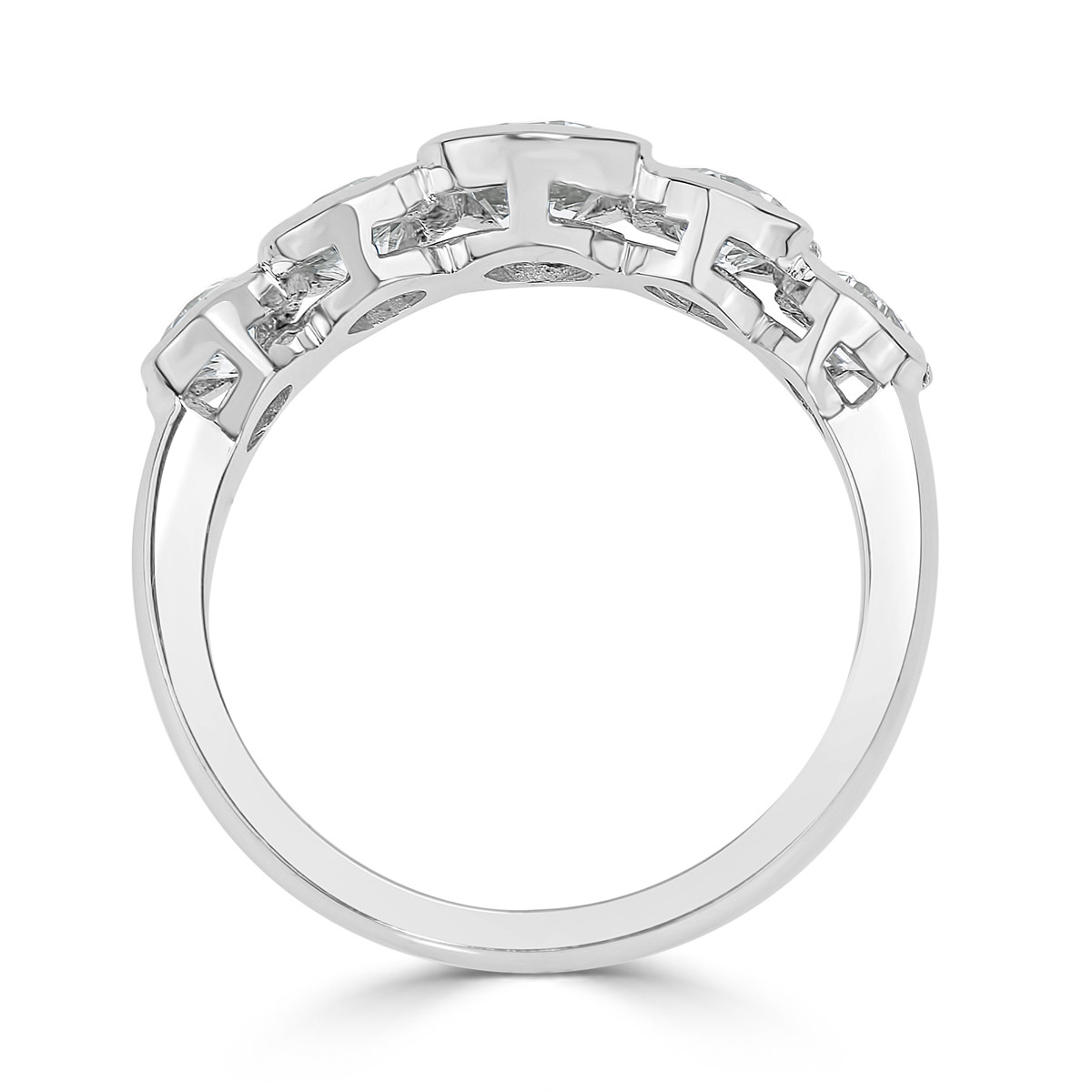Graduated Half Bezel Diamond Anniversary Band - LIBAR