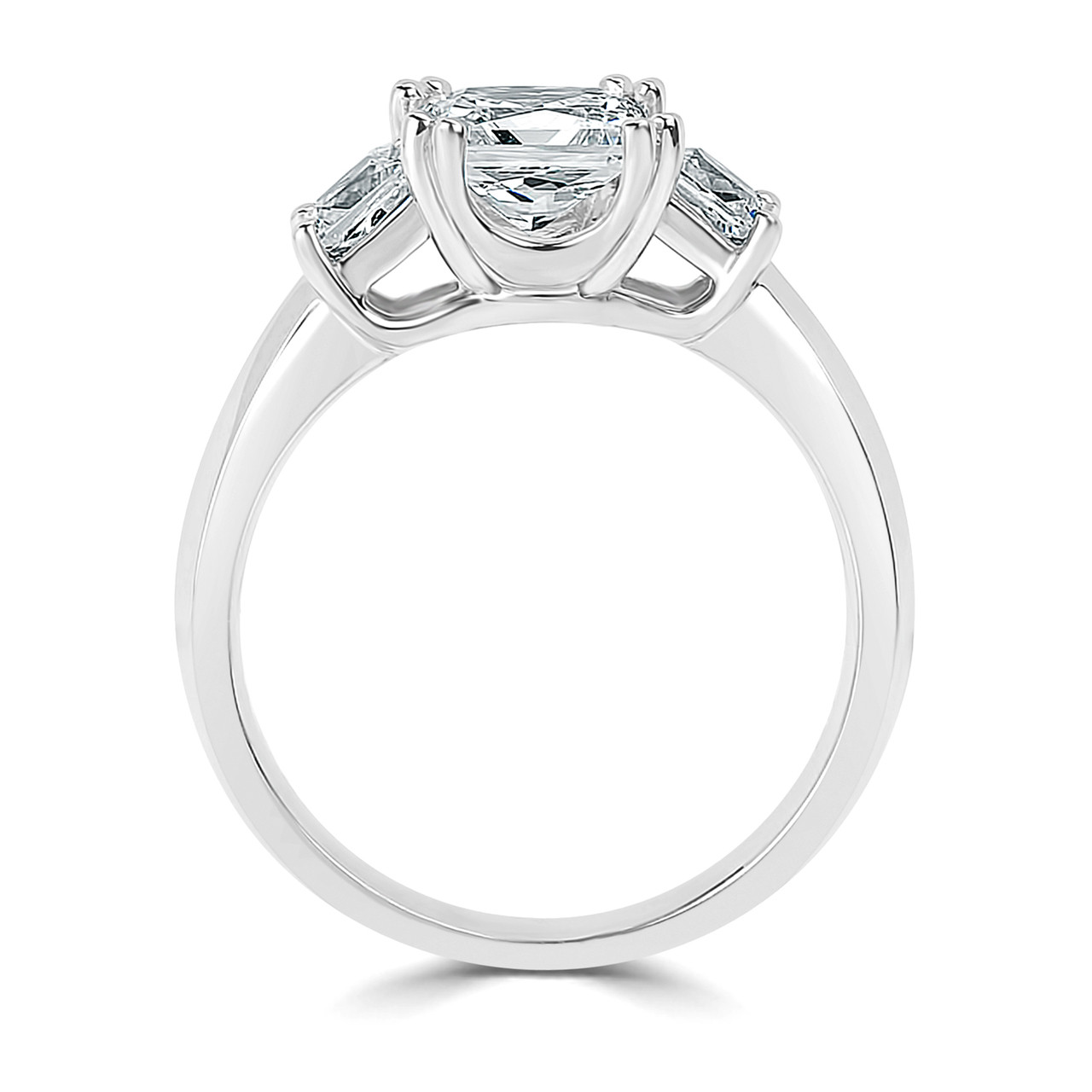 Trinity Princess Cut Double Gallery Ring - LIBAR