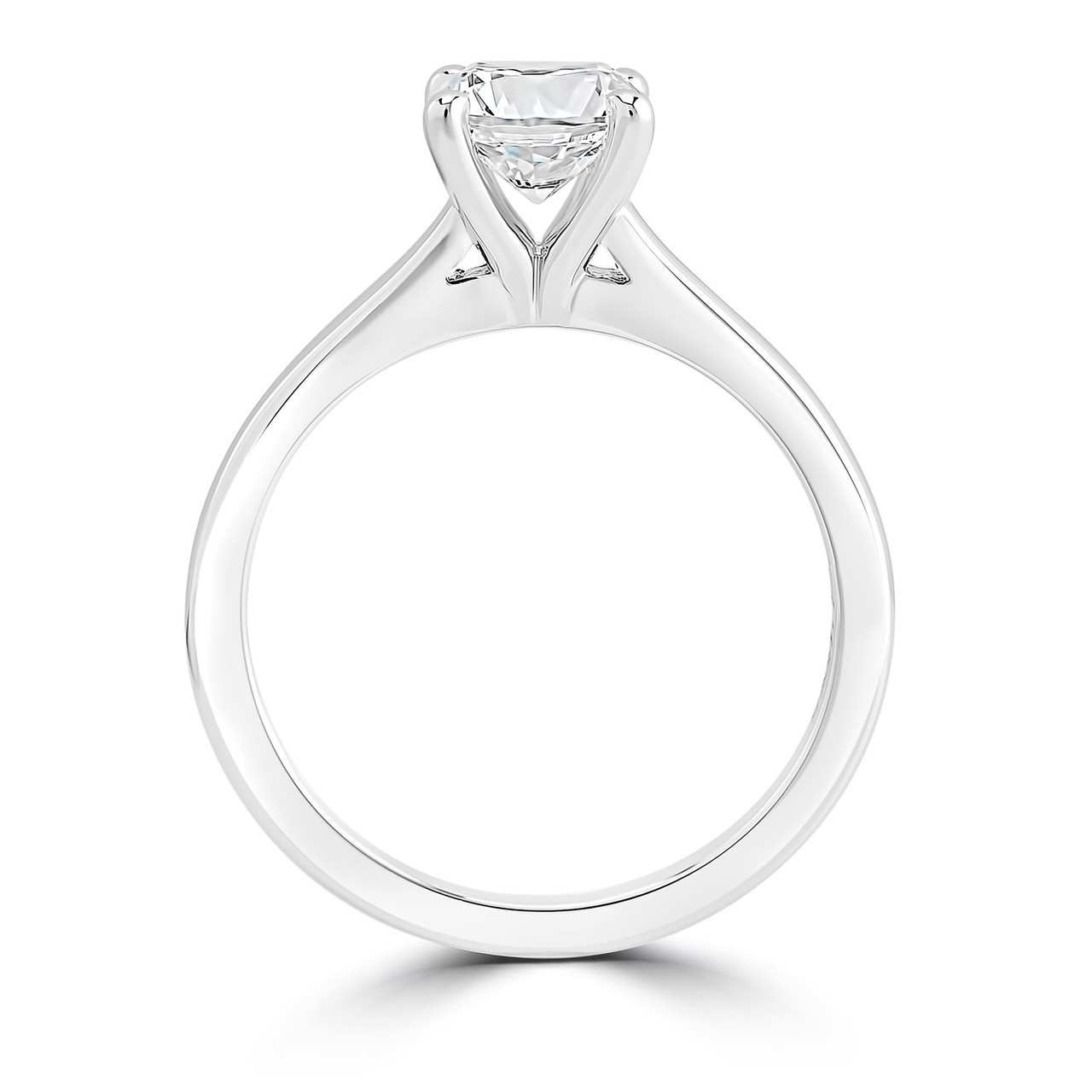 Ladies Cathedral Style Four Claw Open Setting Solitaire Engagement Ring ...