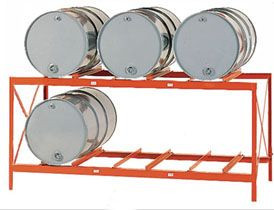 PERMANENT STORAGE RACK 6 DRUMS HORIZONTAL STORAGE 2 SHELVES