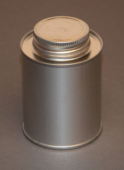 1 PINT METAL ROUND CONE FLAT TOP CAN WITH SCREW CAP - 1 3/4 INCH DELTA