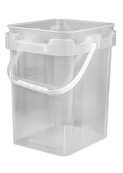5 GALLON CLEAR PLASTIC PAIL-SQUARE