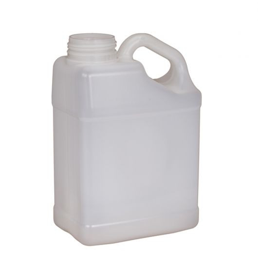 4 LITER F-STYLE NATURAL PLASTIC BOTTLE WITH SLANTED HANDLE