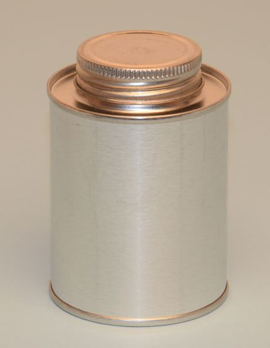 1/2 PINT METAL ROUND CONE FLAT TOP CAN WITH SCREW CAP - 1 3/4 INCH DELTA